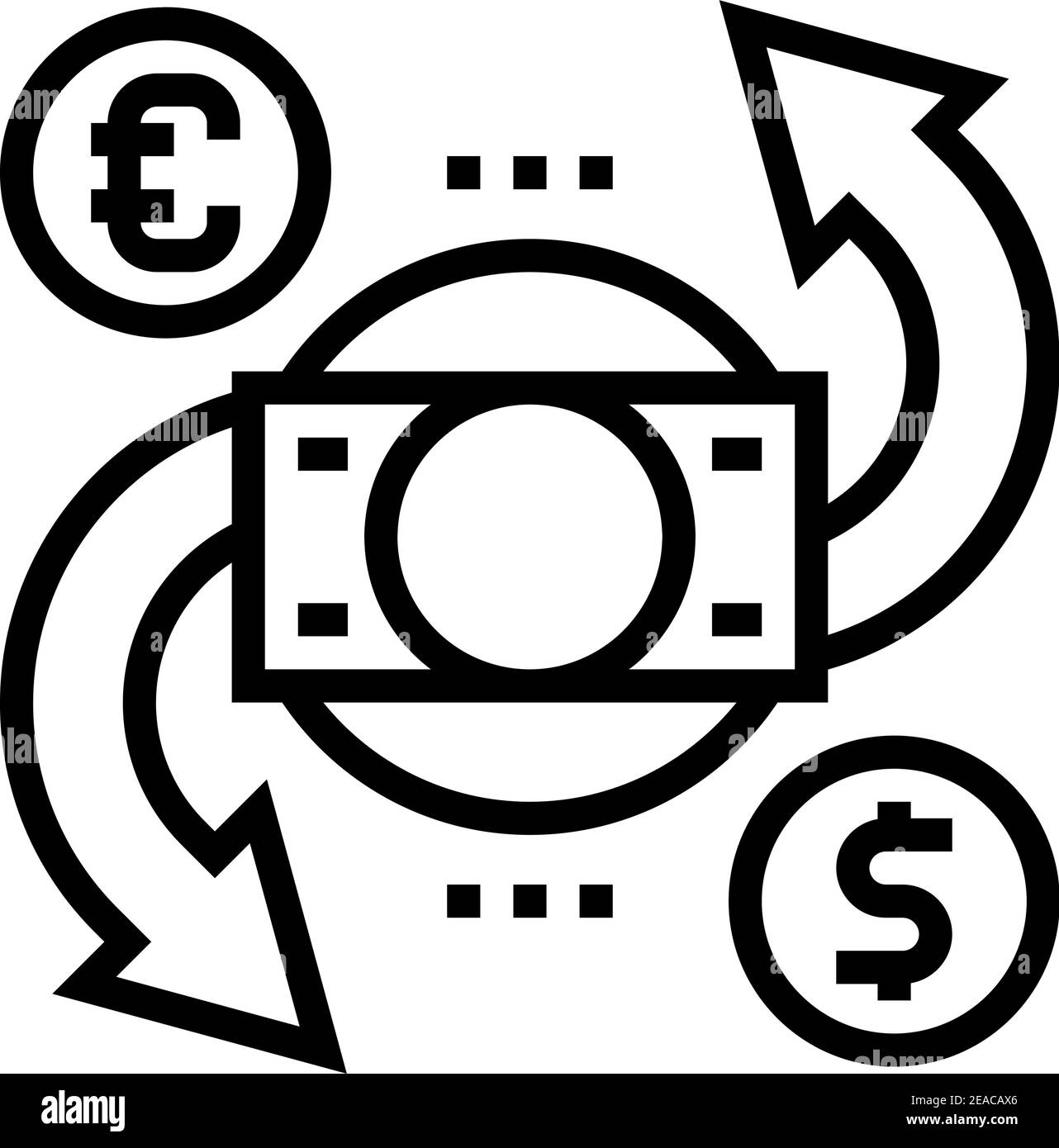 currency exchange and converter line icon vector illustration Stock ...