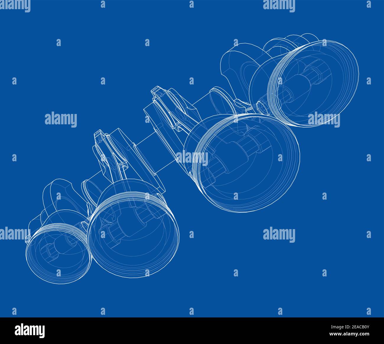 Engine crankshaft with pistons outline. Vector Stock Vector Image & Art ...