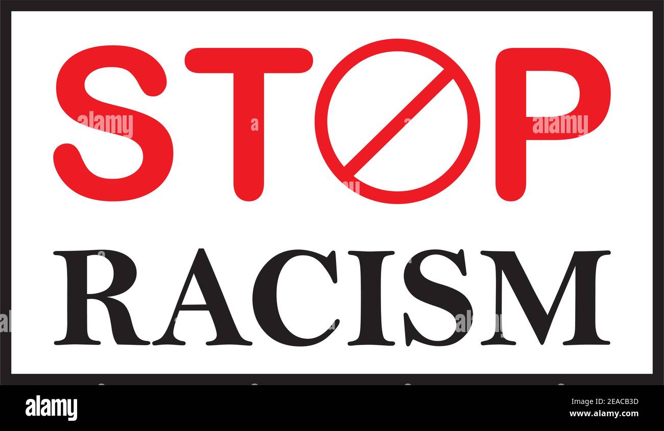 vector illustration anti racism logo design template,stop racism Stock ...