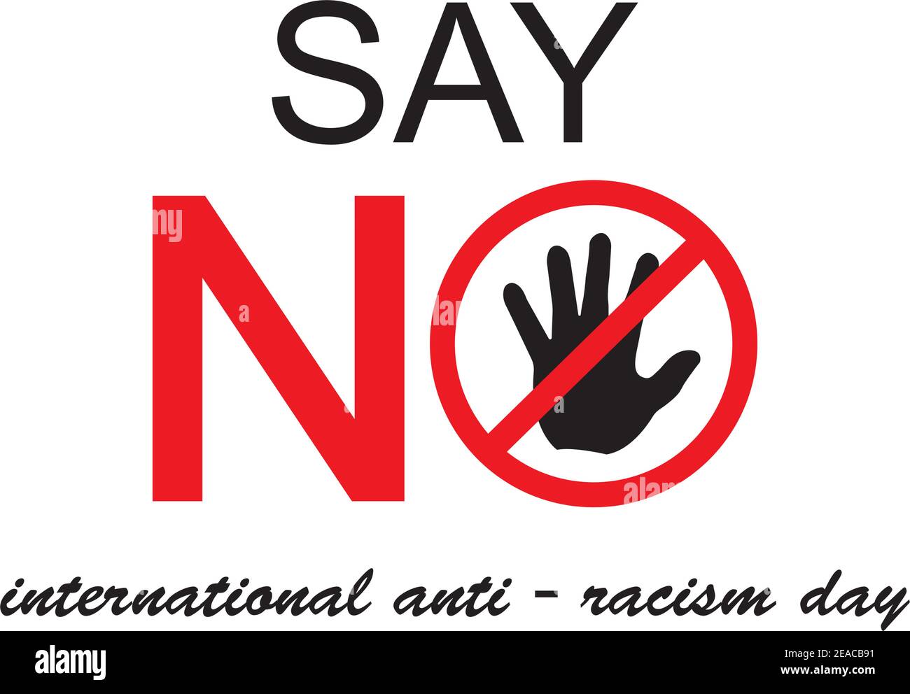 vector illustration anti racism logo design template,stop racism Stock ...