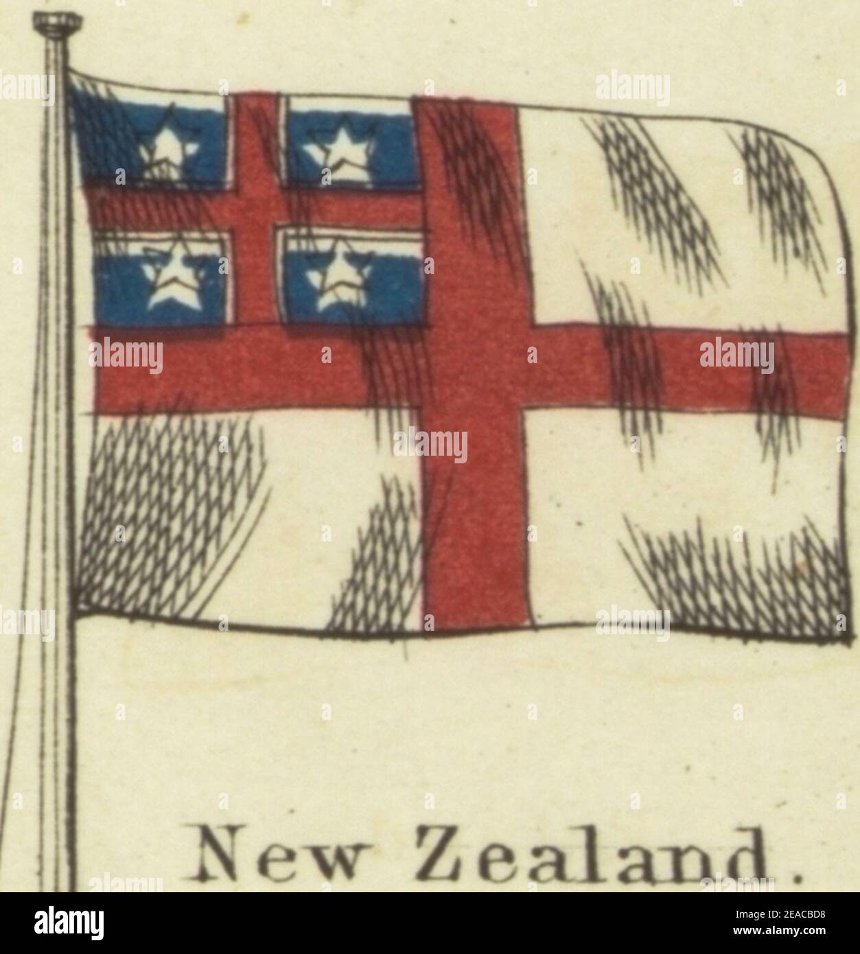 New Zealand. Johnson's new chart of national emblems, 1868 Stock Photo ...