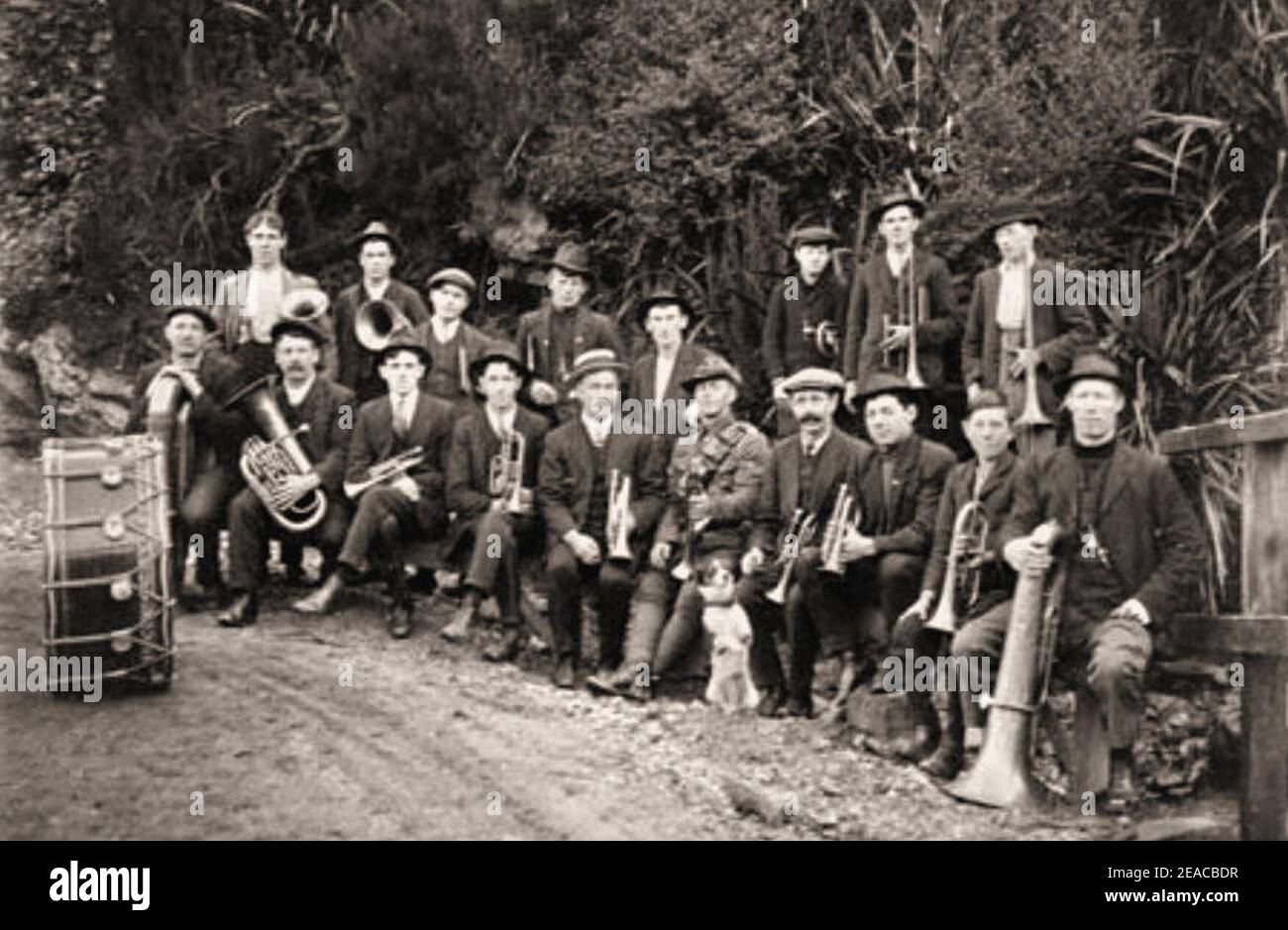 New Zealand. Burnett's Face Brass Band, 1914 Stock Photo - Alamy