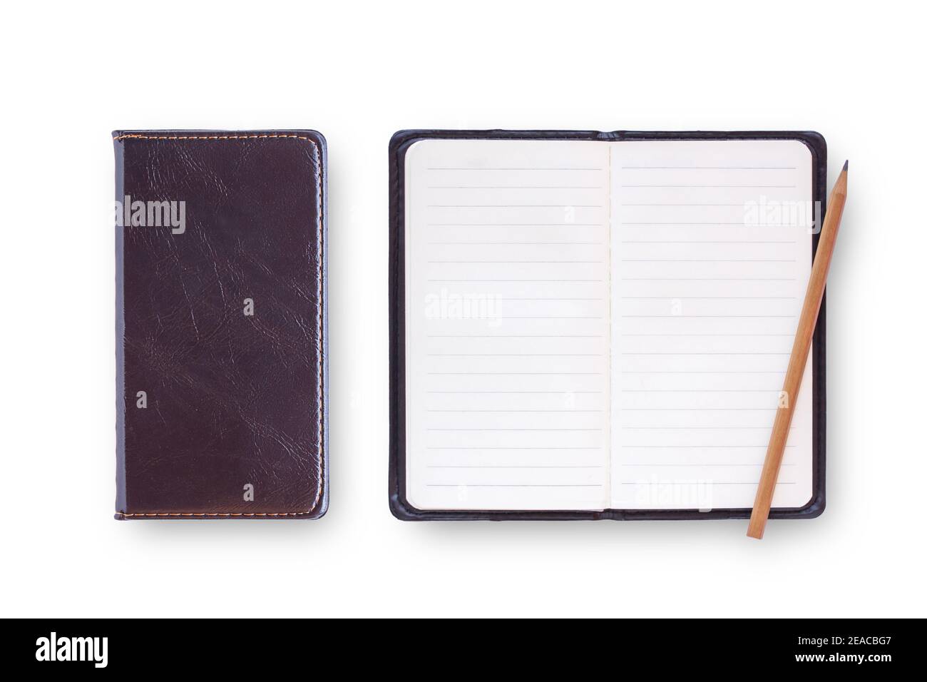 Top view collection of black notebook isolated on a white background ...