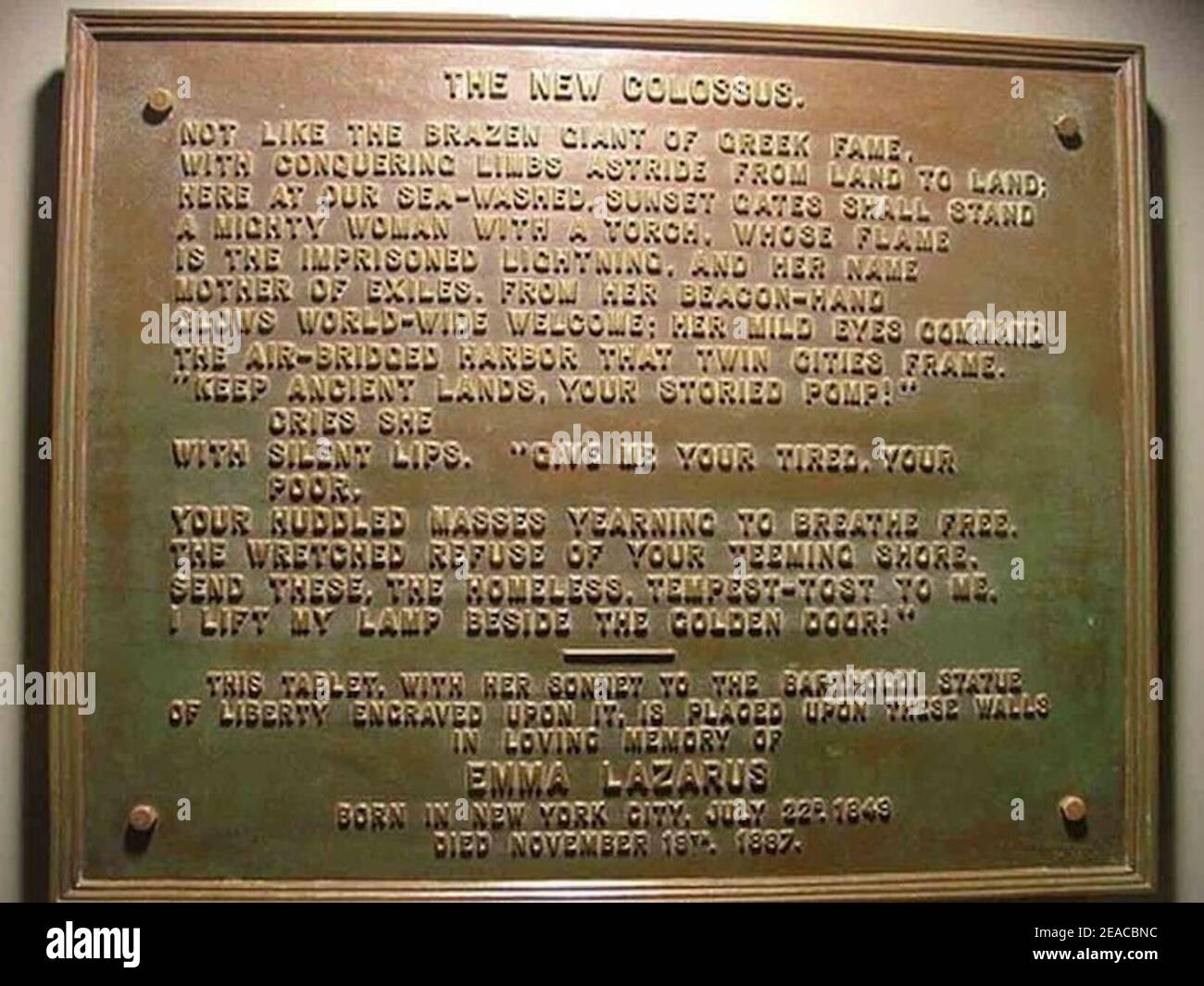 Emma lazarus hi-res stock photography and images - Alamy