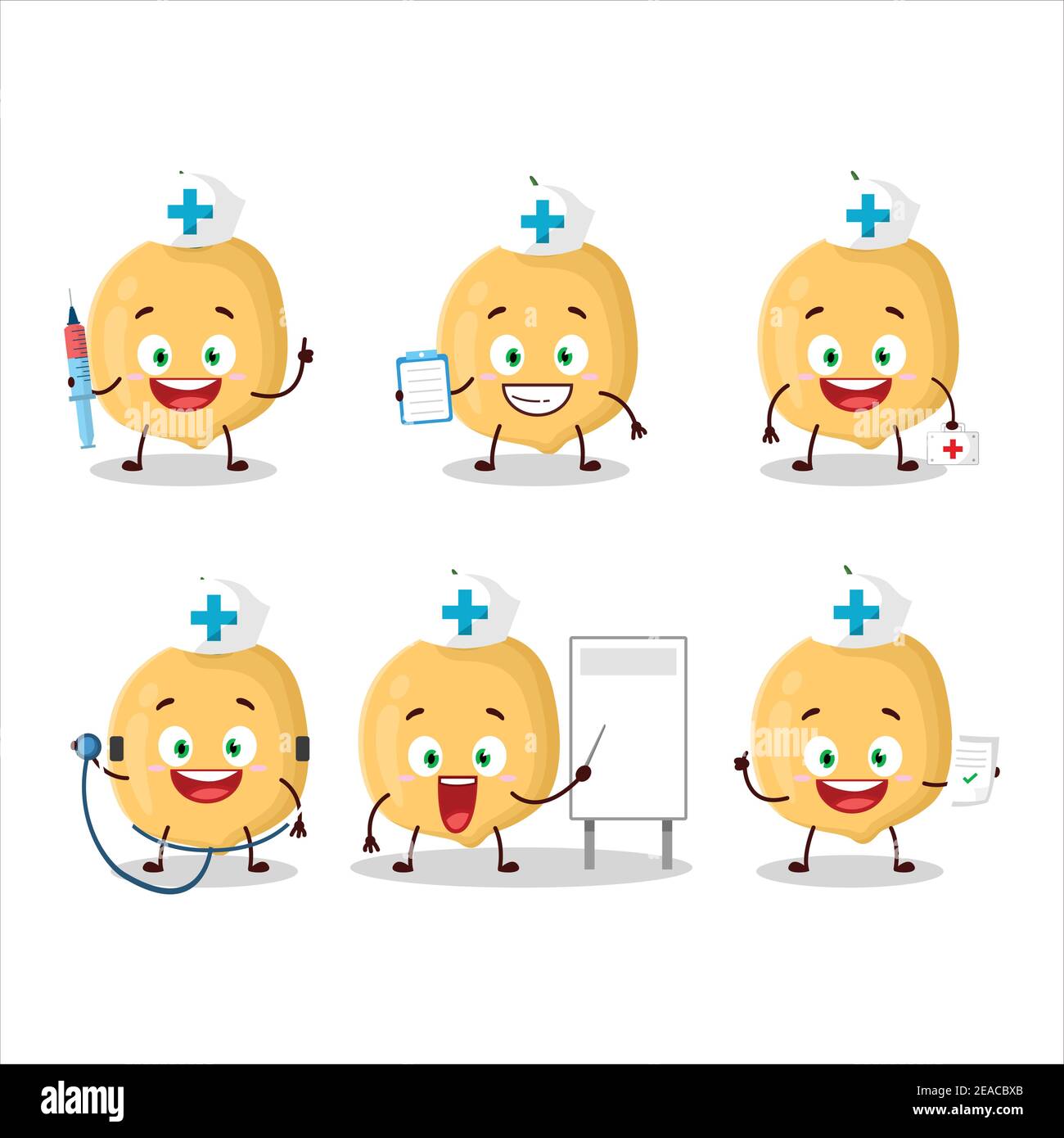 Doctor profession emoticon with burmese grapes cartoon character ...