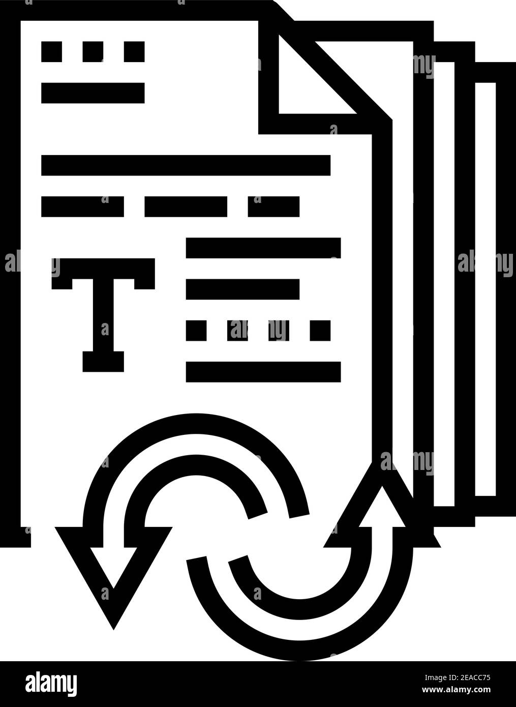 Text fonts converter line icon Stock Vector Images - Alamy