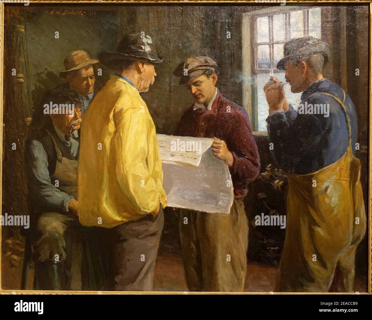 News from the Fleet, by Augustus W. Buhler, c. 1918 Stock Photo - Alamy