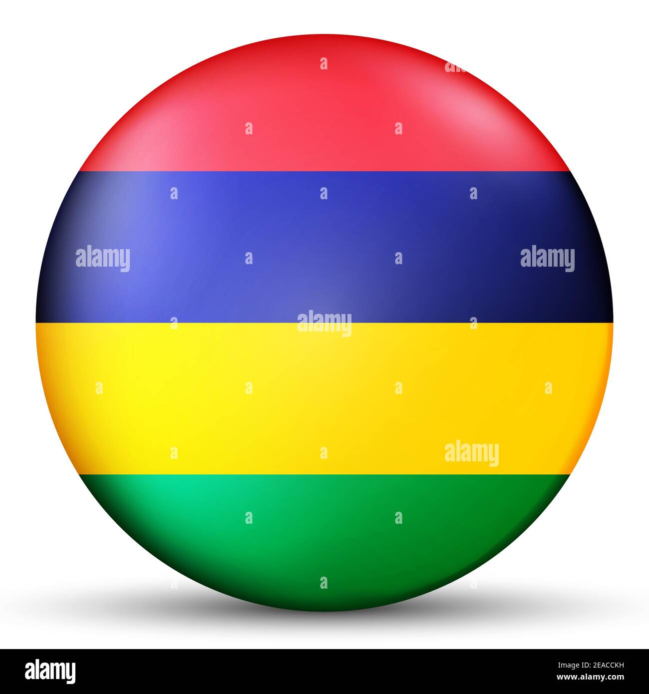 Glass light ball with flag of Mauritius. Round sphere, template icon ...