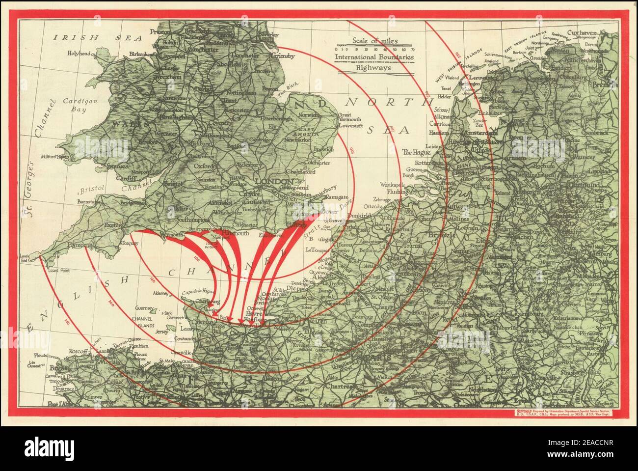 Newsmap Monday June 12, 1944 - map showing the Normandy landings Stock ...