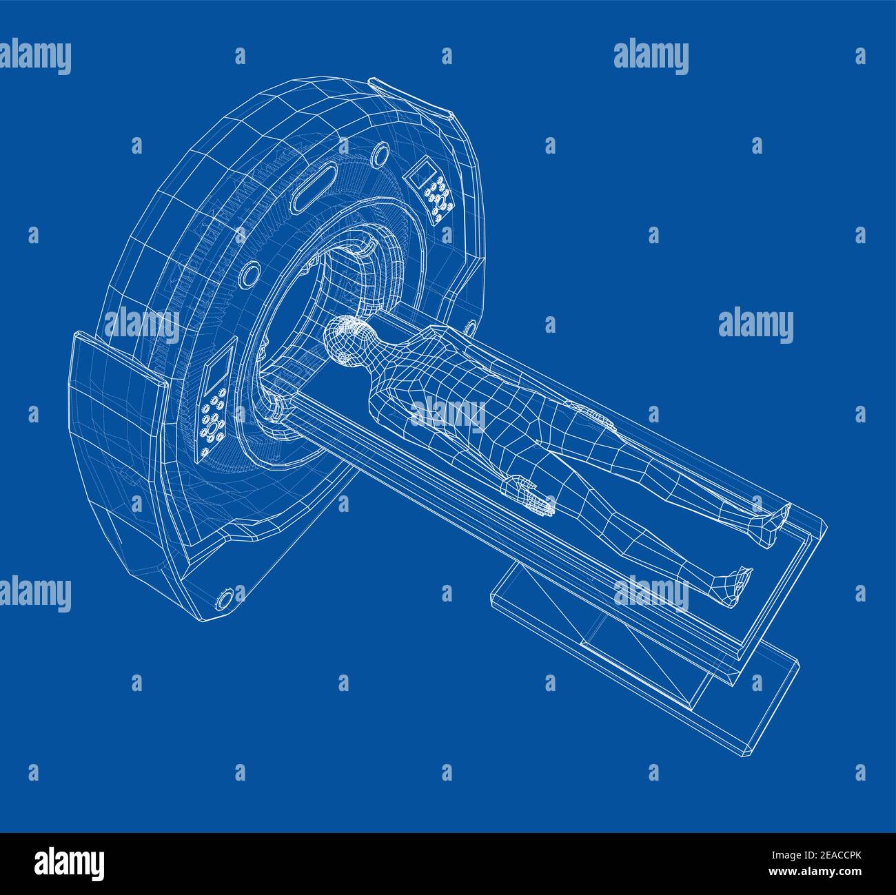 MRI machine scanning patient inside. Vector Stock Vector Image & Art ...