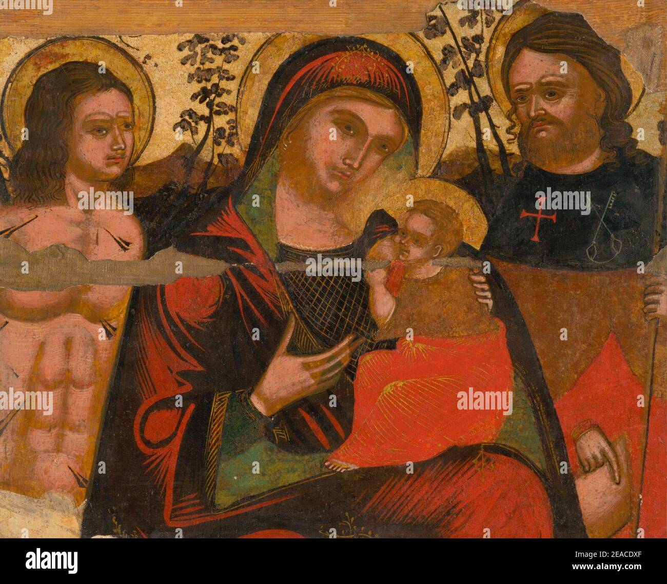 Neznámy ikonopisec - Madona medzi sv. Šebastiánom a Rochom Stock Photo ...