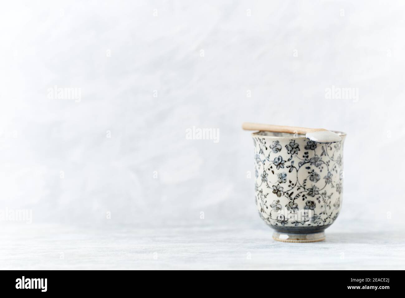 Traditional japanese ceramic on bright background. Copy space Stock ...