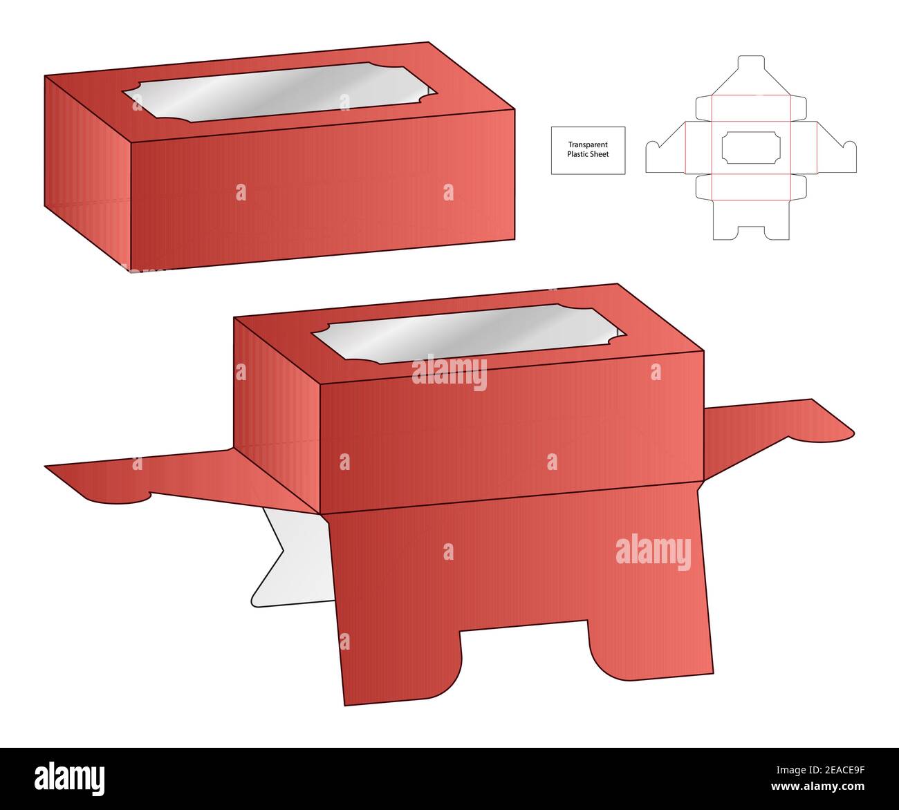 Box packaging die cut template design. 3d mock-up Stock Vector Image ...