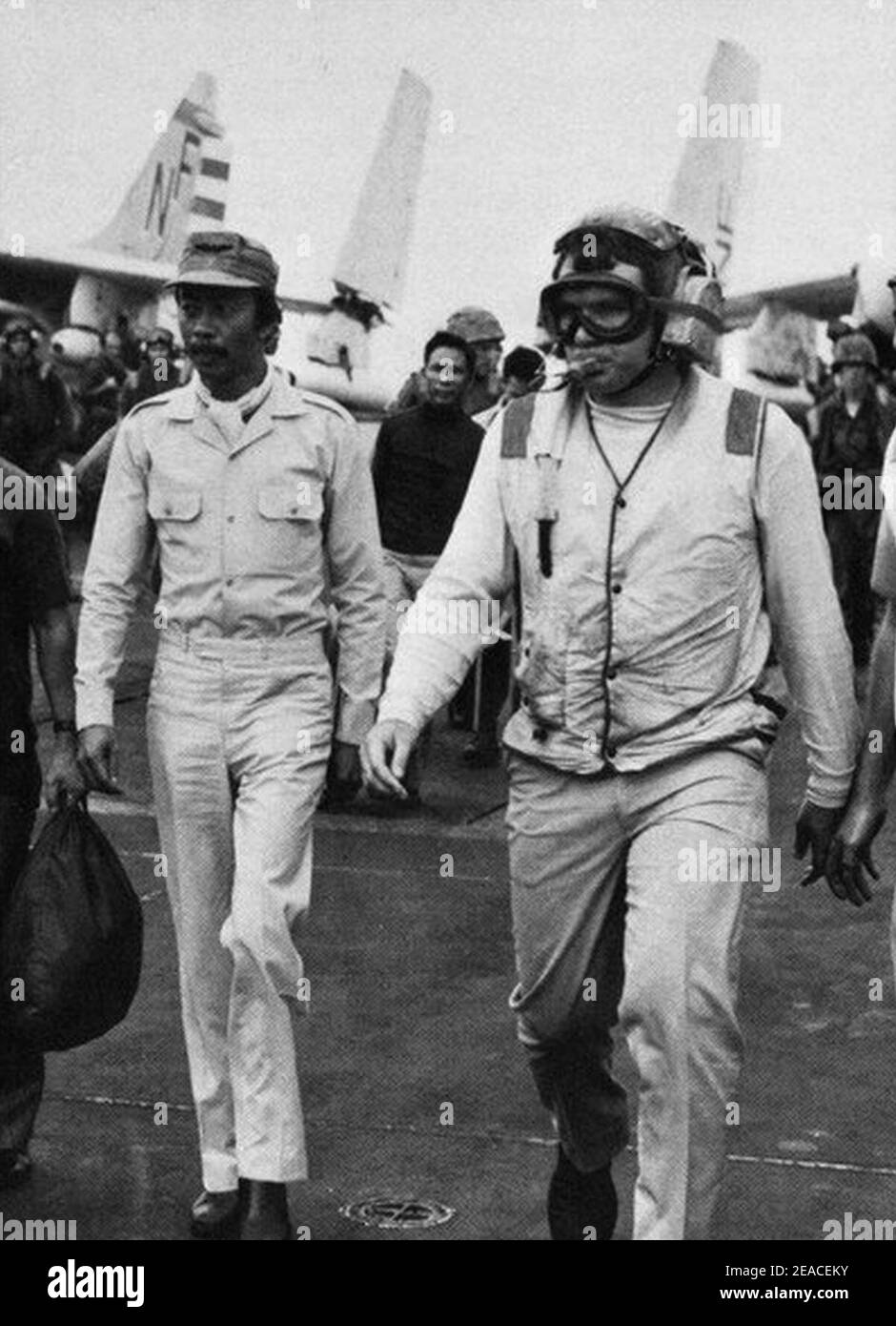 Nguyễn Cao Kỳ on USS Midway (CVA-41) in 1975 Stock Photo - Alamy