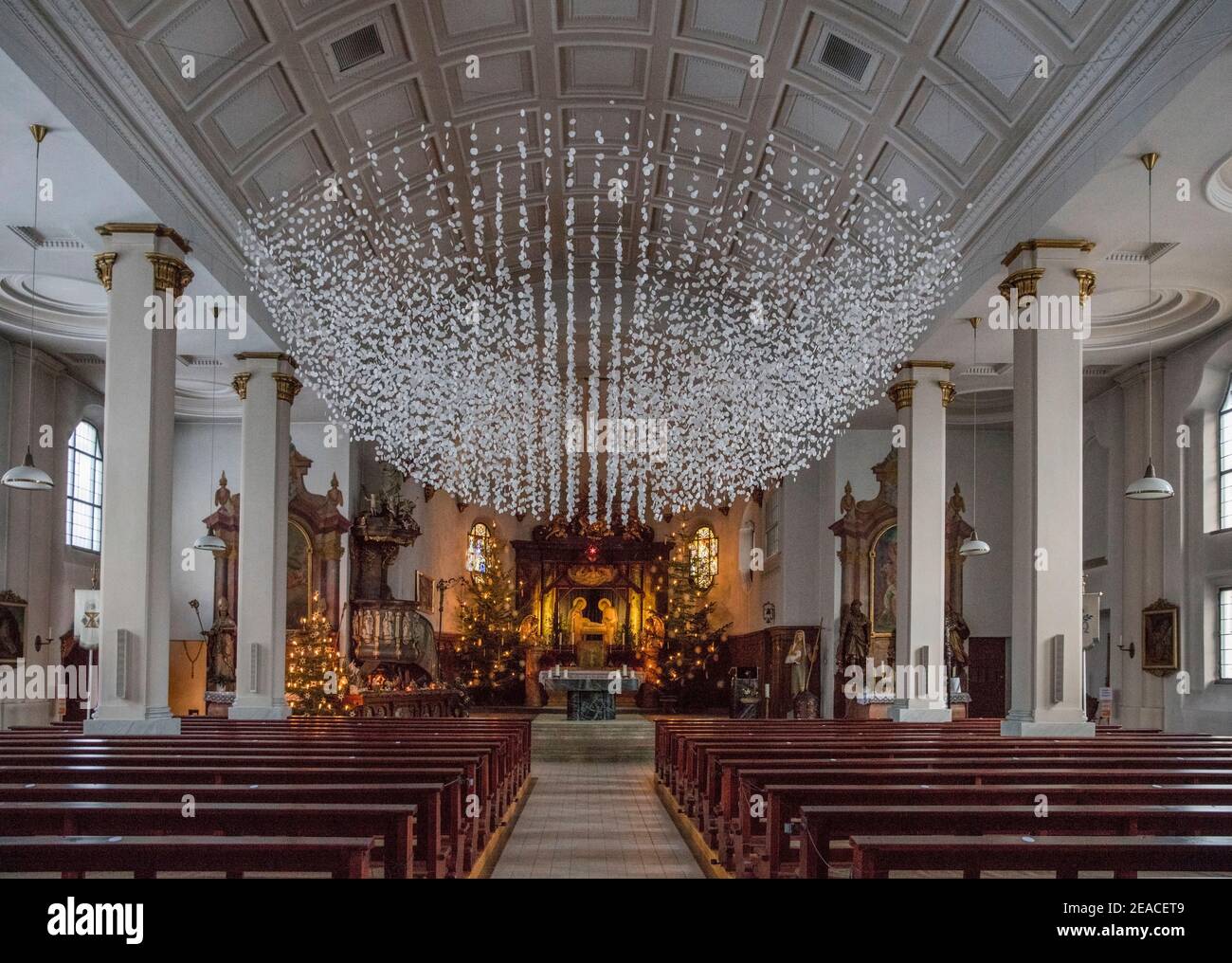 St John's Church Lautlingen, Swabian Alb, behind the castle of ...