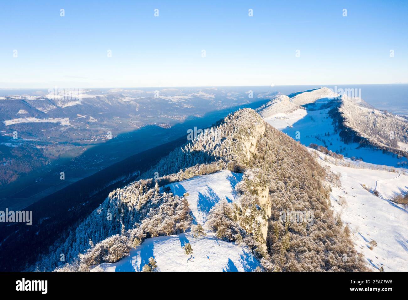 Aerial view in jura mountains in switzerland hi-res stock photography ...