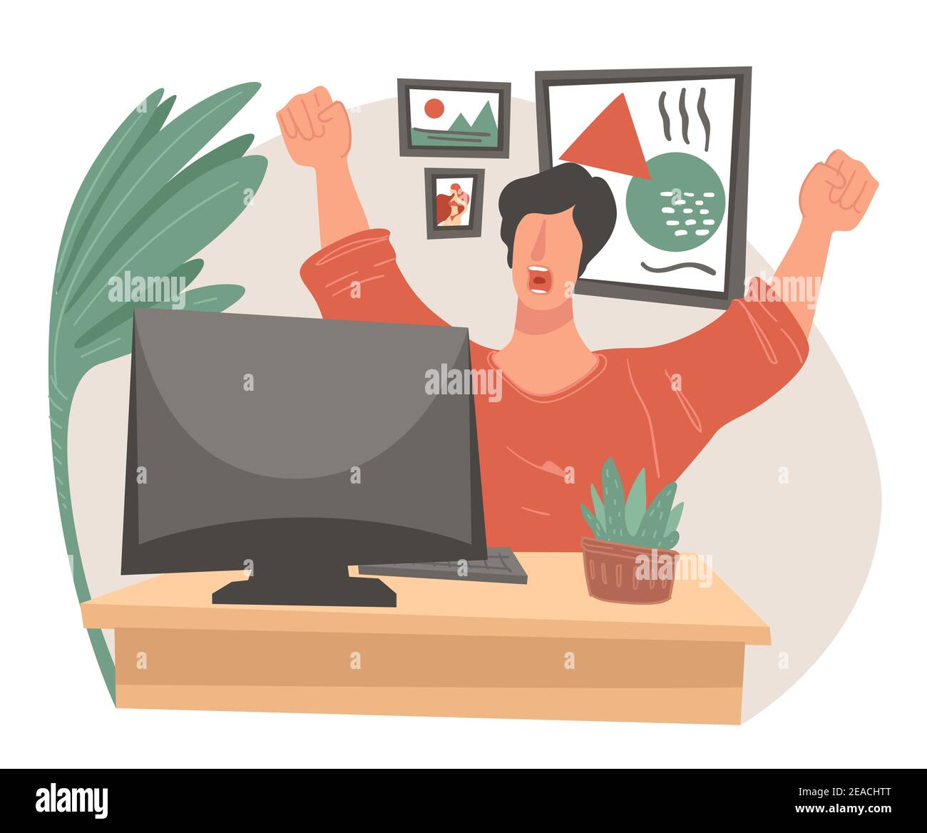 Art project on table Stock Vector Images - Alamy