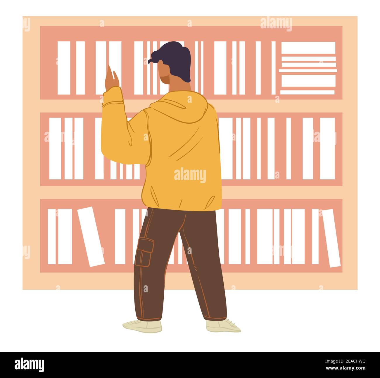 Person in library Stock Vector Images - Alamy