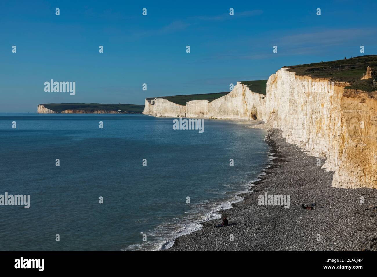 England, East Sussex, Eastbourne, Birling Gap, The Seven Sisters Cliffs ...