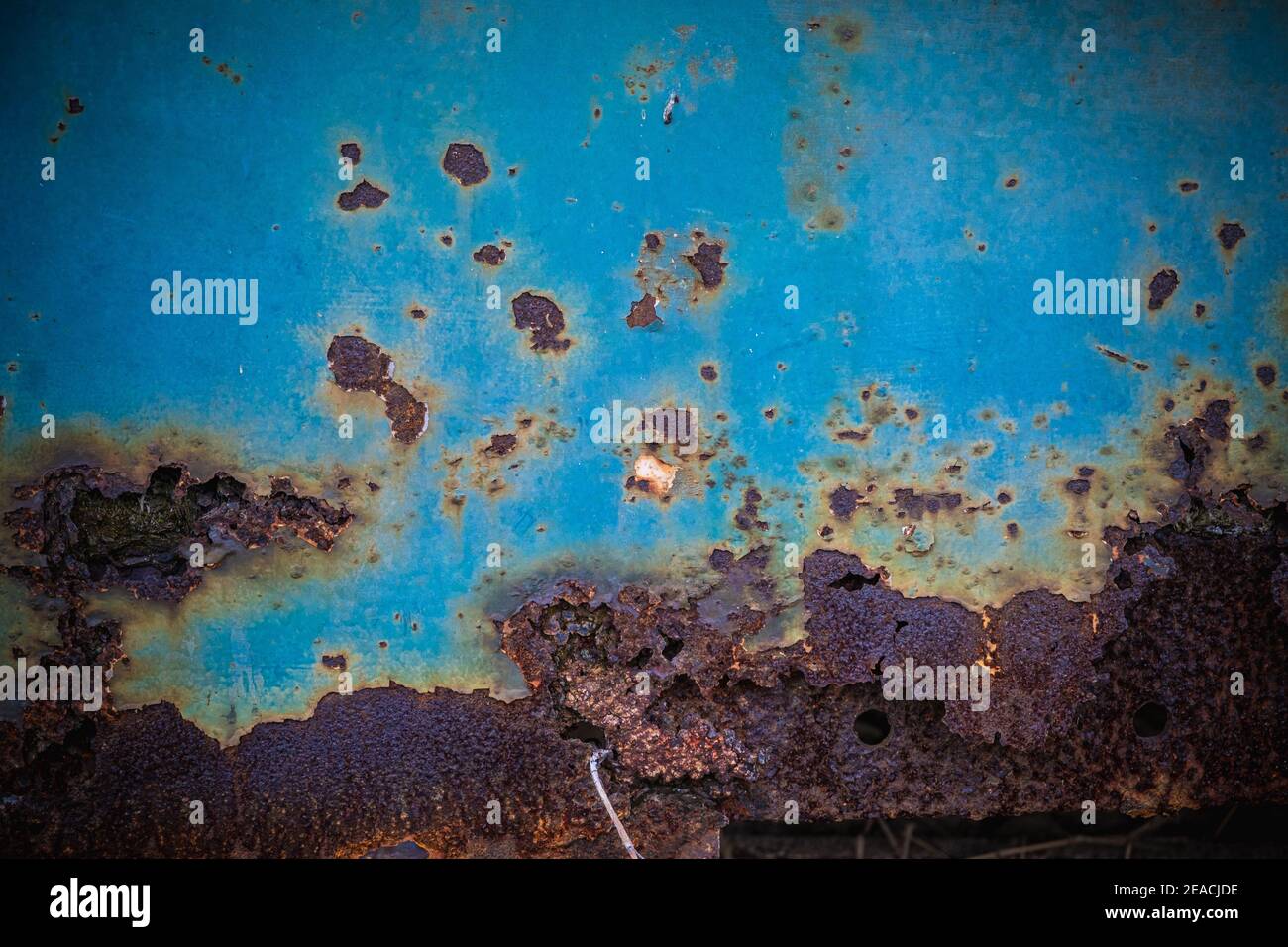 Blue metal background,Rusty metal background with streaks of rust ...