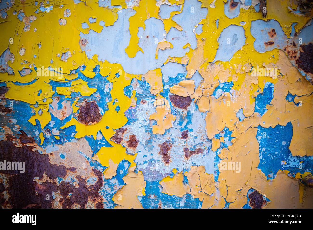 Blue,white and yellow metal background,Rusty metal background with ...