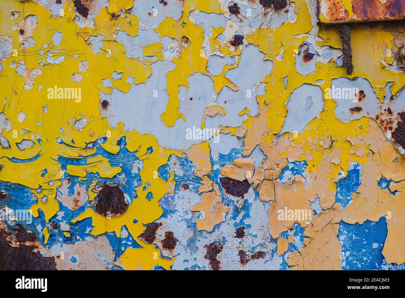 Blue,white and yellow metal background,Rusty metal background with ...
