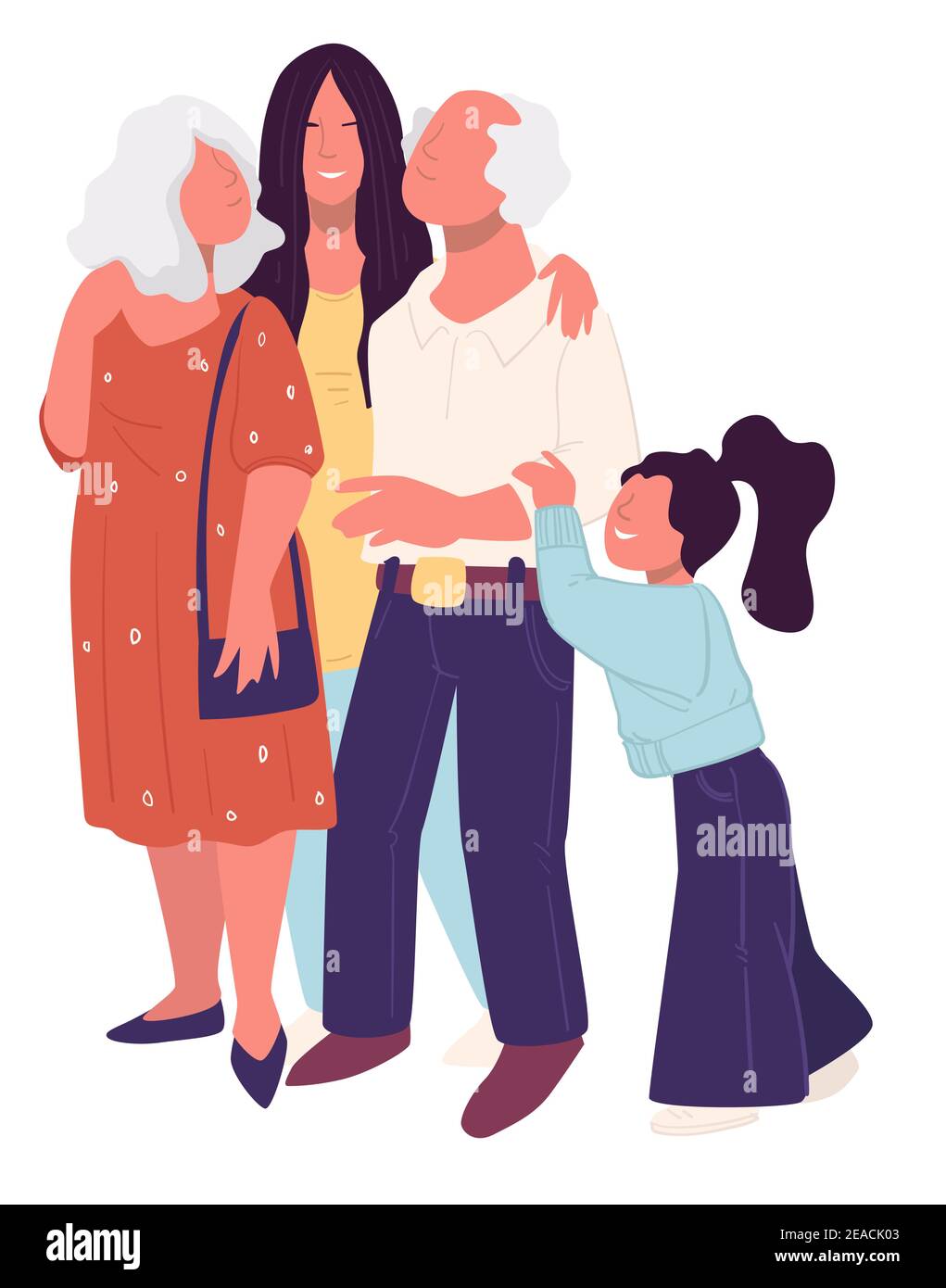 Grandparents spending time with family together Stock Vector Image ...