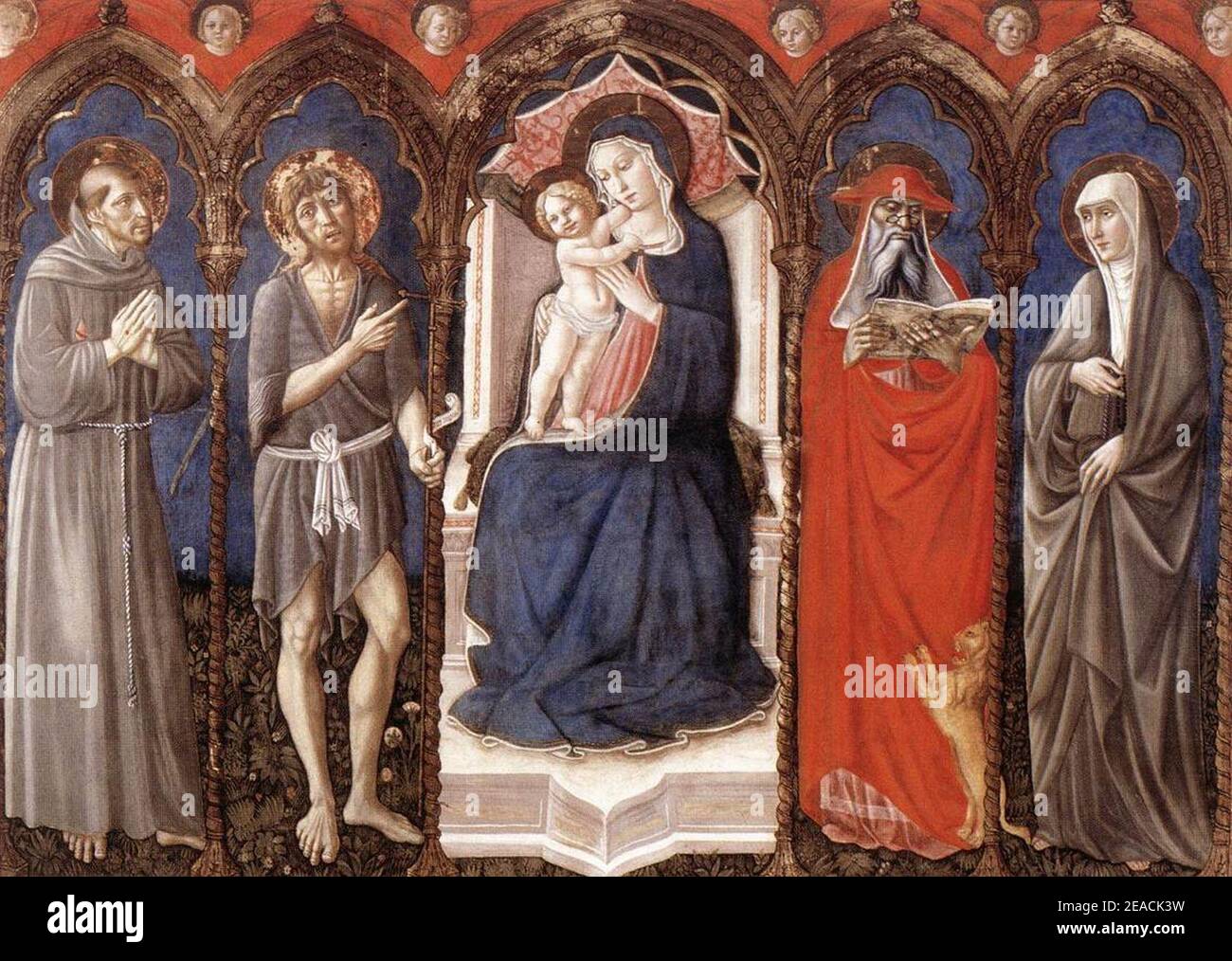 Niccolo di Liberatore Virgen y niño con cuatro santos 1468 GN arte antica roma Stock Photo - Alamy