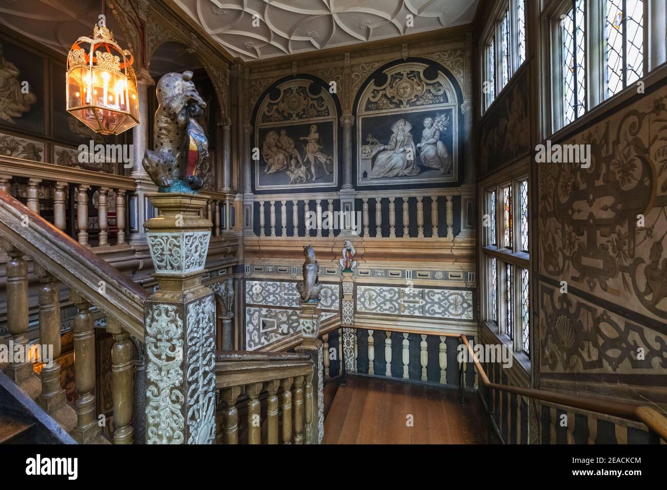England, Kent, Sevenoaks, Knole House, The Great Staircase Stock Photo ...