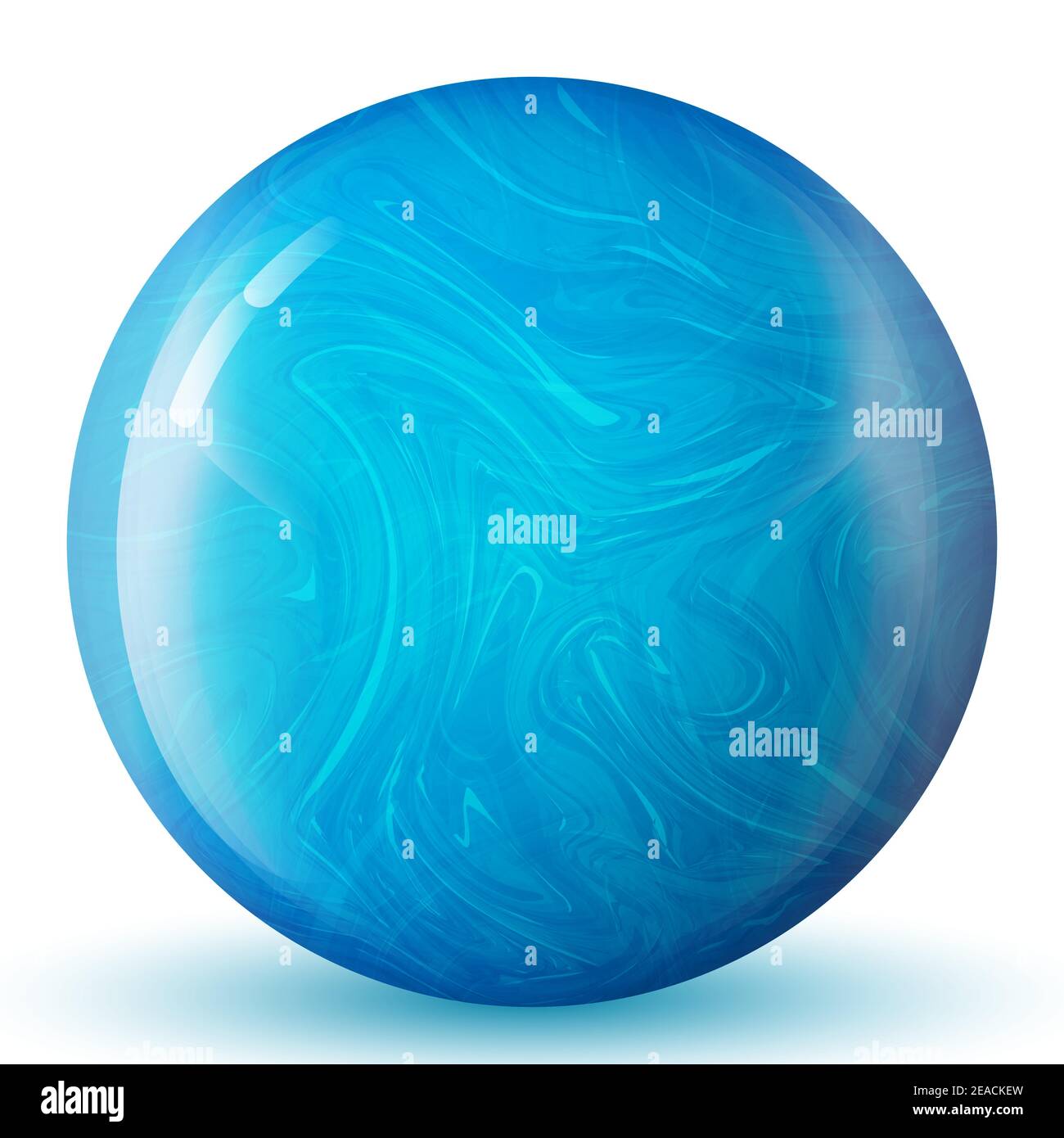 Glass blue ball or precious pearl. Glossy realistic ball, 3D abstract ...