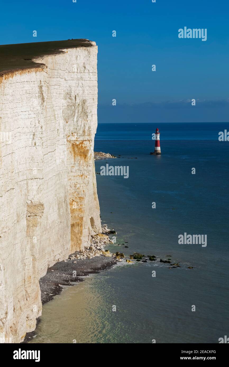 England, East Sussex, Eastbourne, Beachy Head, The Seven Sisters Cliffs ...