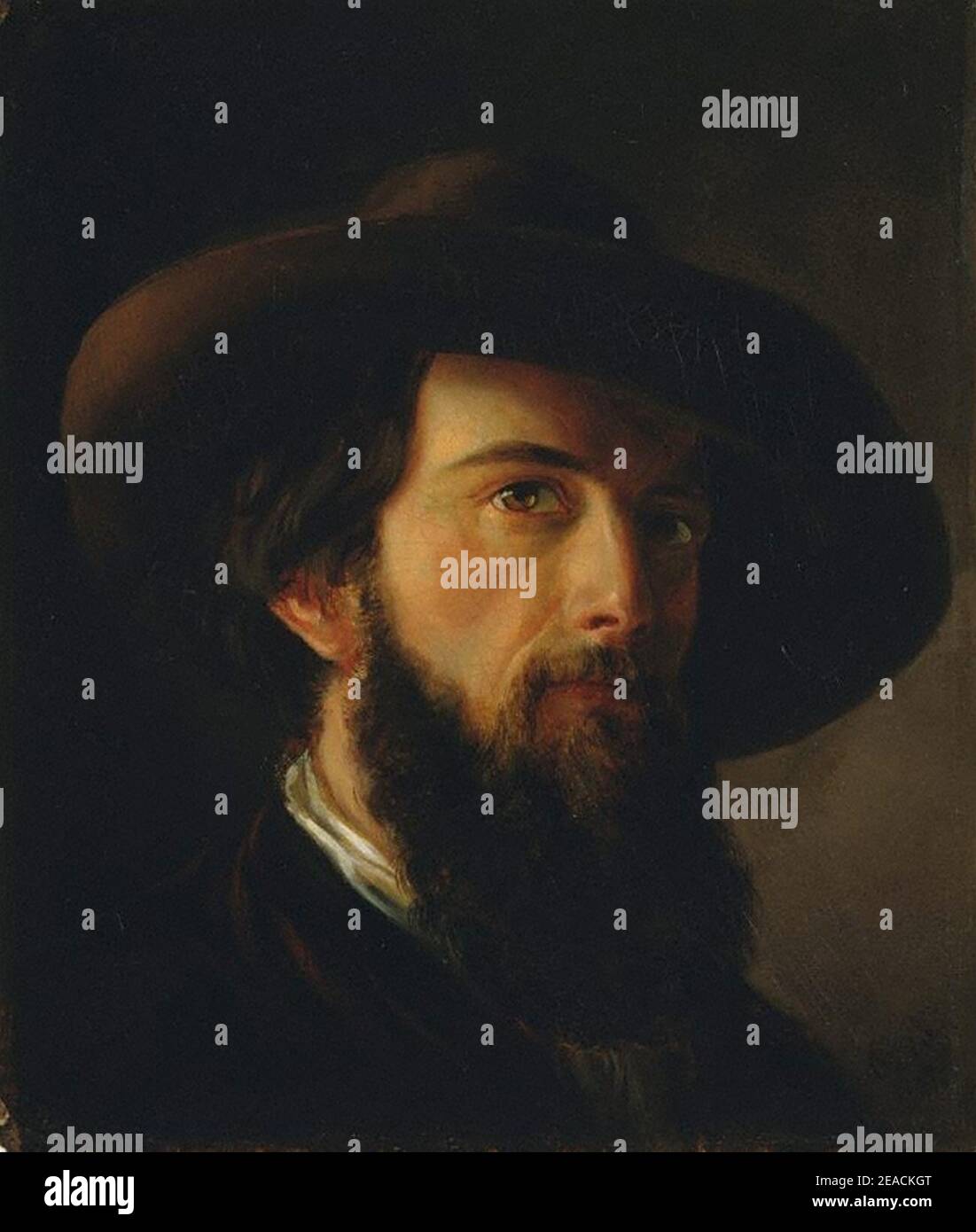 Nicholas Chevalier self-portrait Stock Photo - Alamy