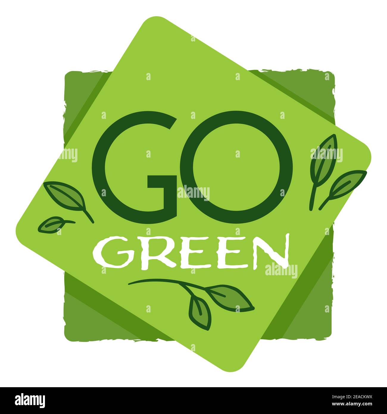 Go green emblem or label for ecological products Stock Vector Image ...