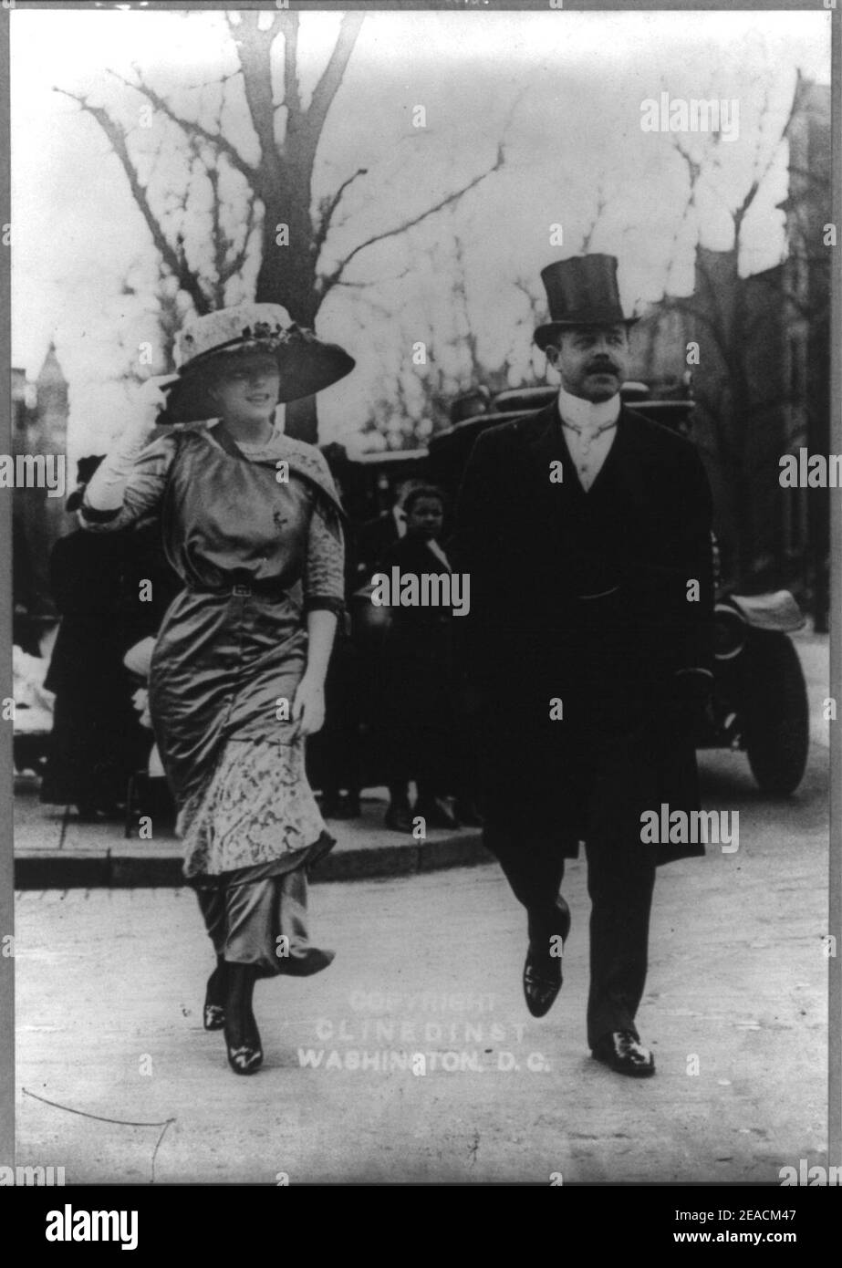 Nicholas Longworth, full-length portrait, walking with Mrs. Longworth ...