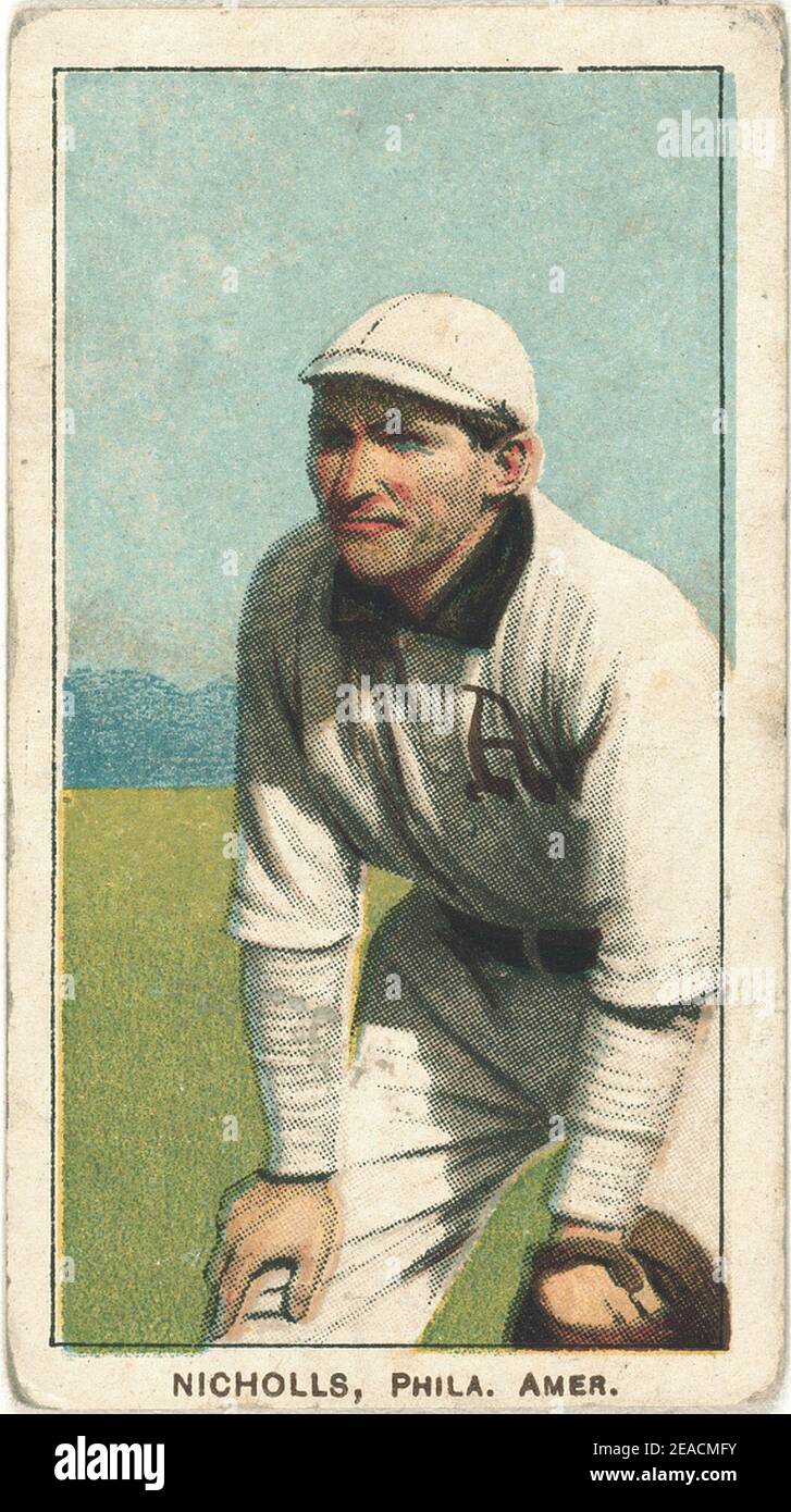 Nicholls, Philadelphia Athletics, baseball card portrait Stock Photo ...