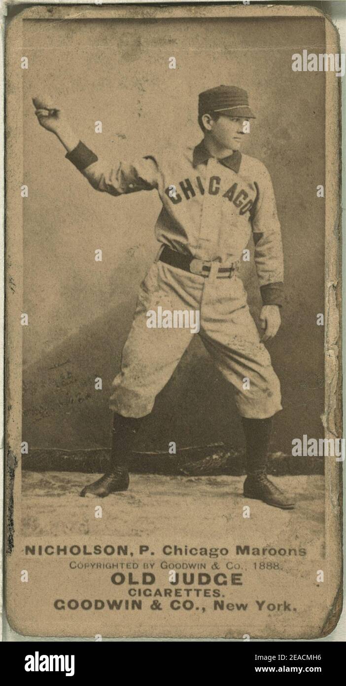 Nicholson, Chicago Maroons, baseball card portrait Stock Photo - Alamy