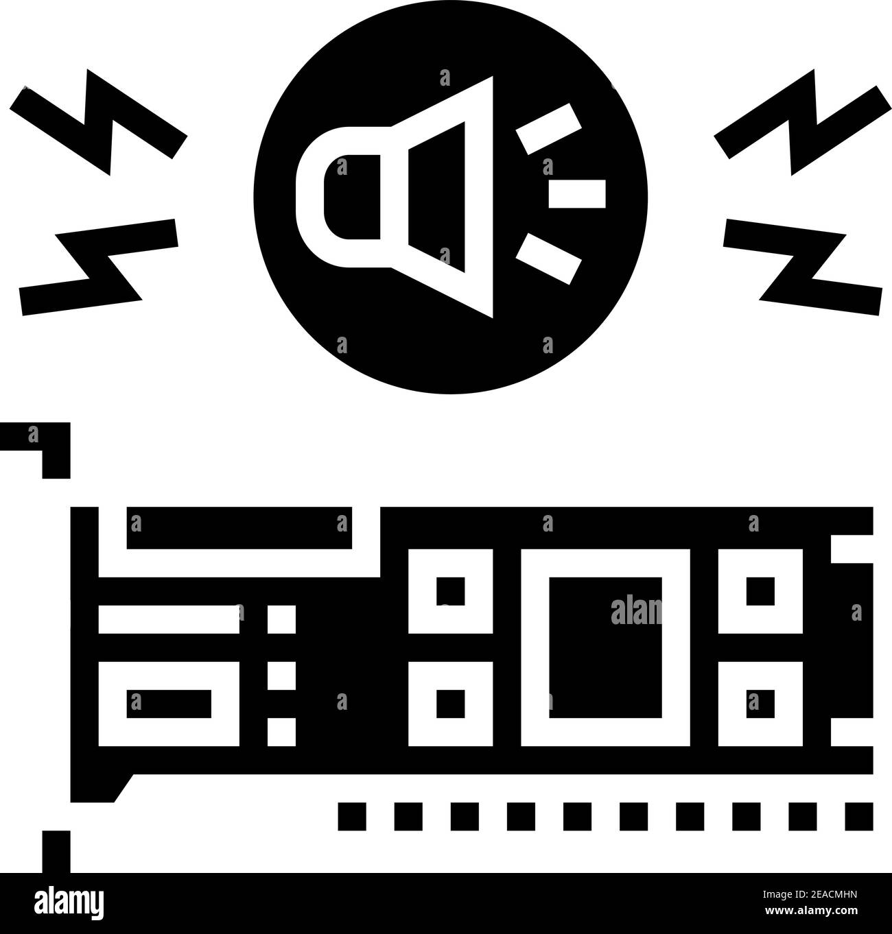 audio card computer component glyph icon vector illustration Stock ...