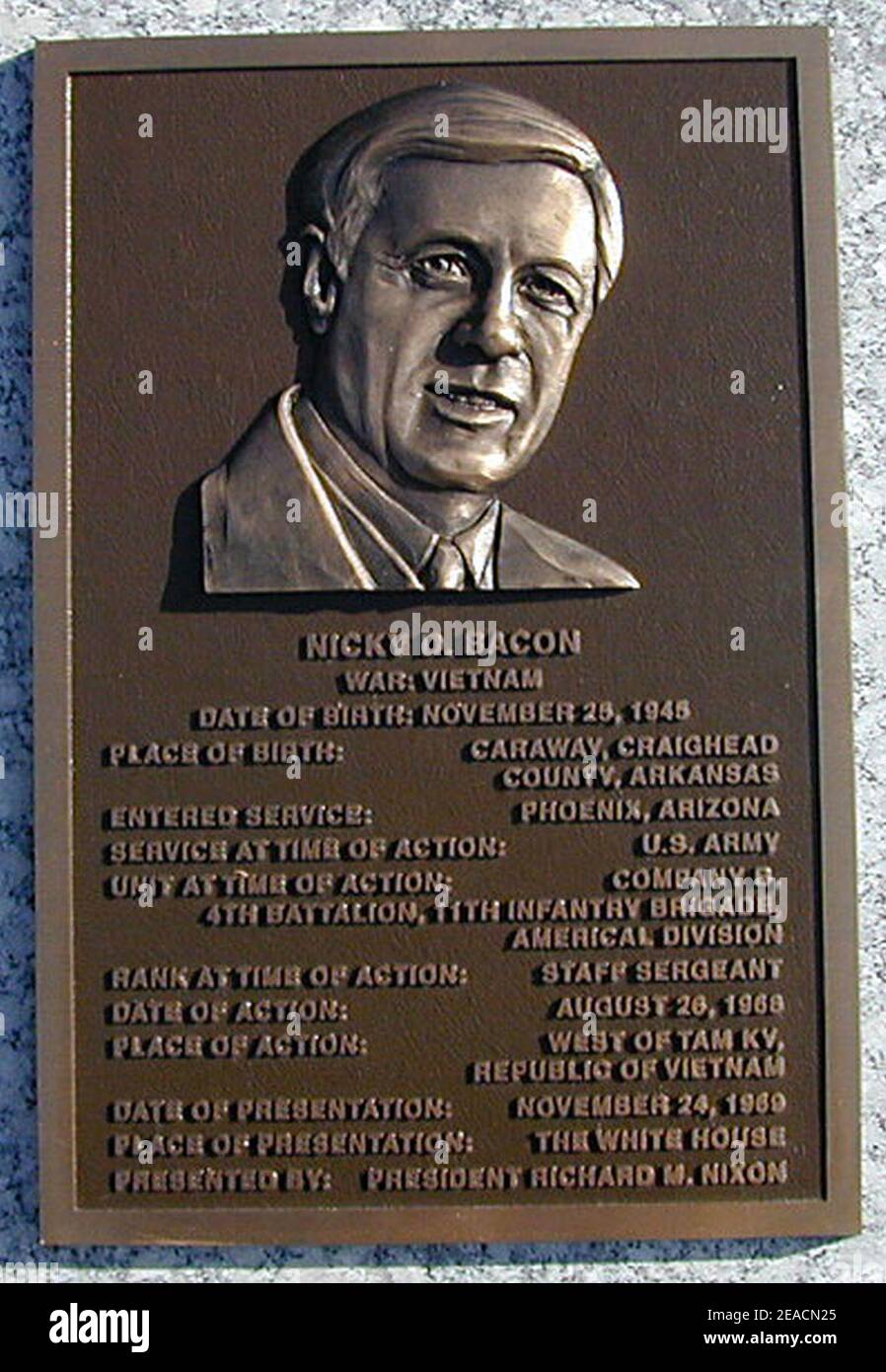 NIck Bacon Memorial Stock Photo - Alamy