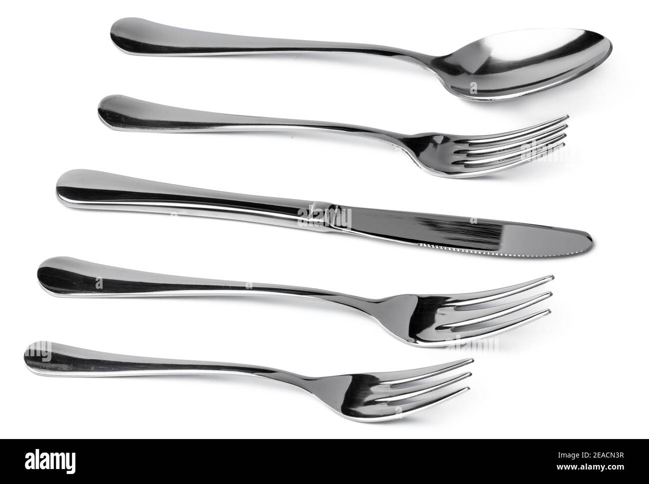 Set of dining cutlery isolated on white background Stock Photo - Alamy