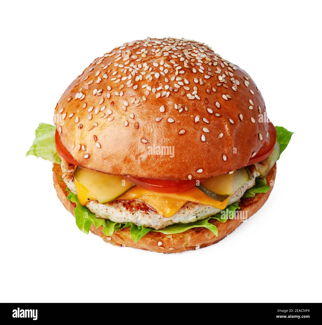 Delicious tasty burger isolated on white background Stock Photo - Alamy