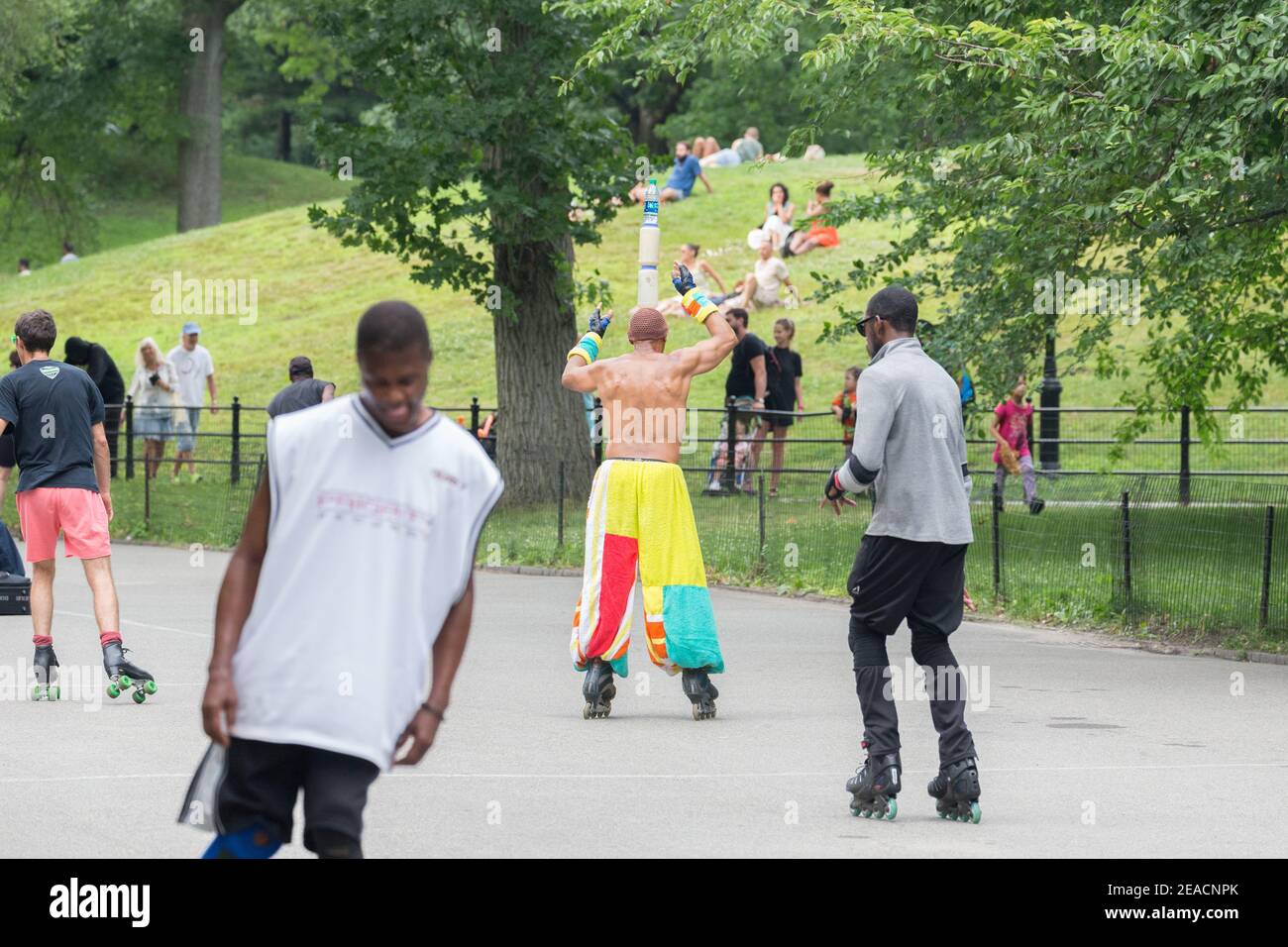New York Central Park Roller Skating High Resolution Stock Photography ...