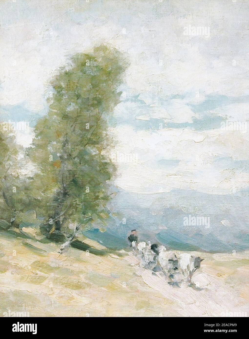 Nicolae Grigorescu - Car cu boi detaliu Stock Photo - Alamy