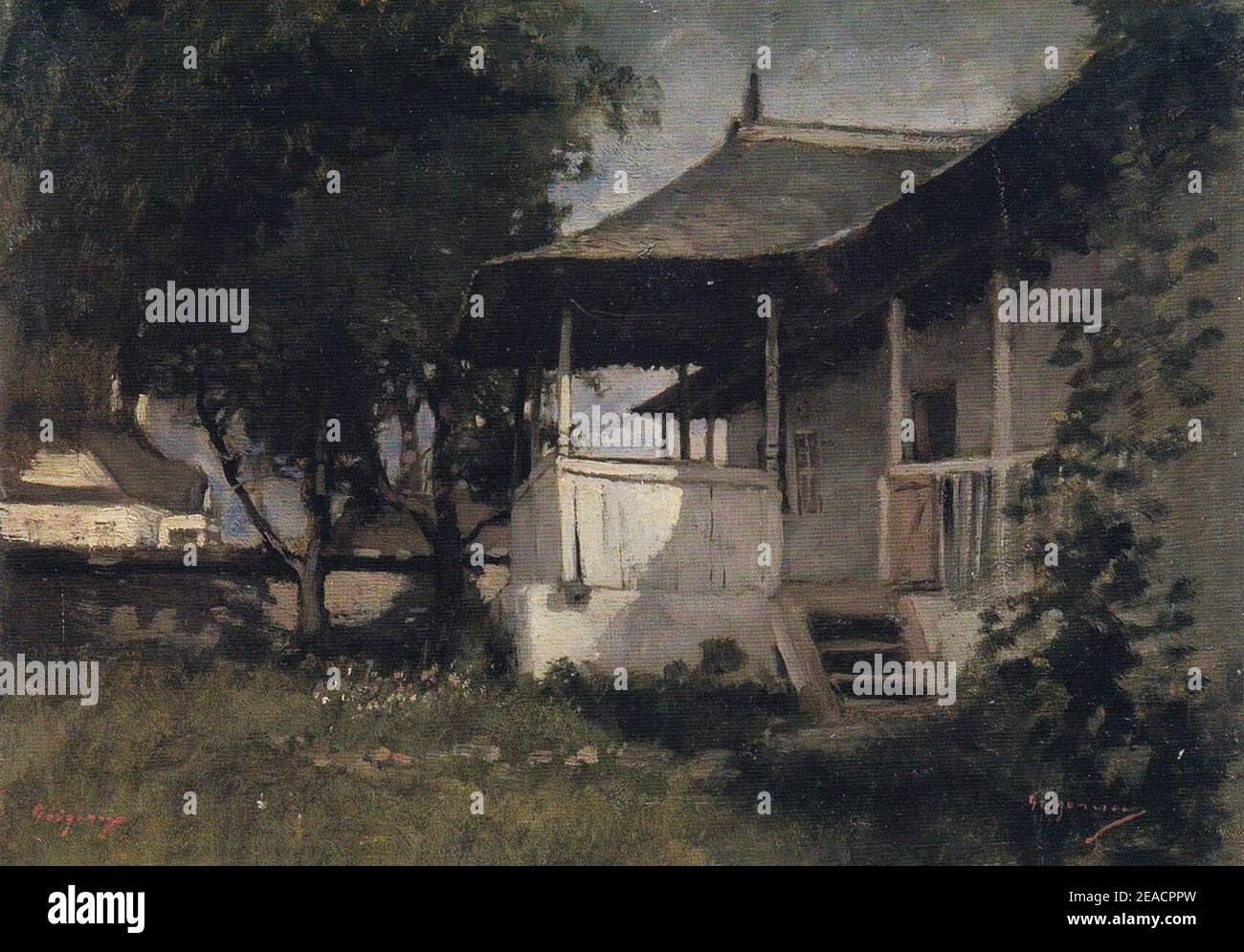Nicolae Grigorescu - Casa cu cerdac Stock Photo - Alamy