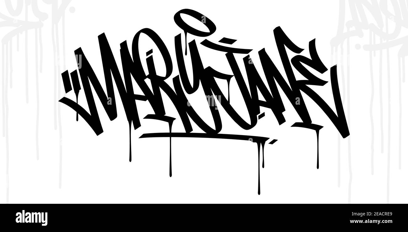 Graffiti Style Hand Written Word Maryjane Vector Illustration Art Stock ...
