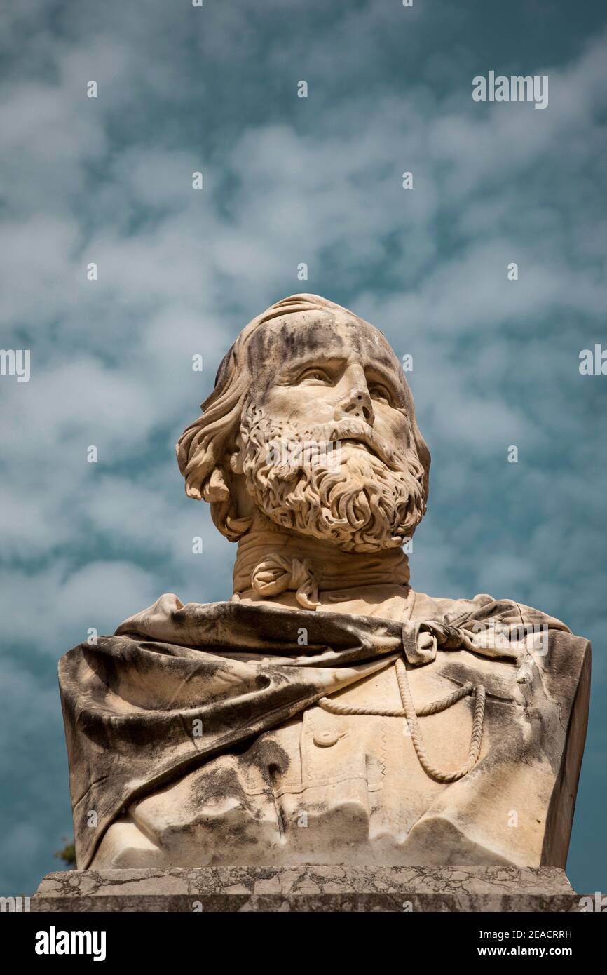 Giuseppe Garibaldi, Giardino Garibaldi, bust, Palermo, Sicily, capital ...