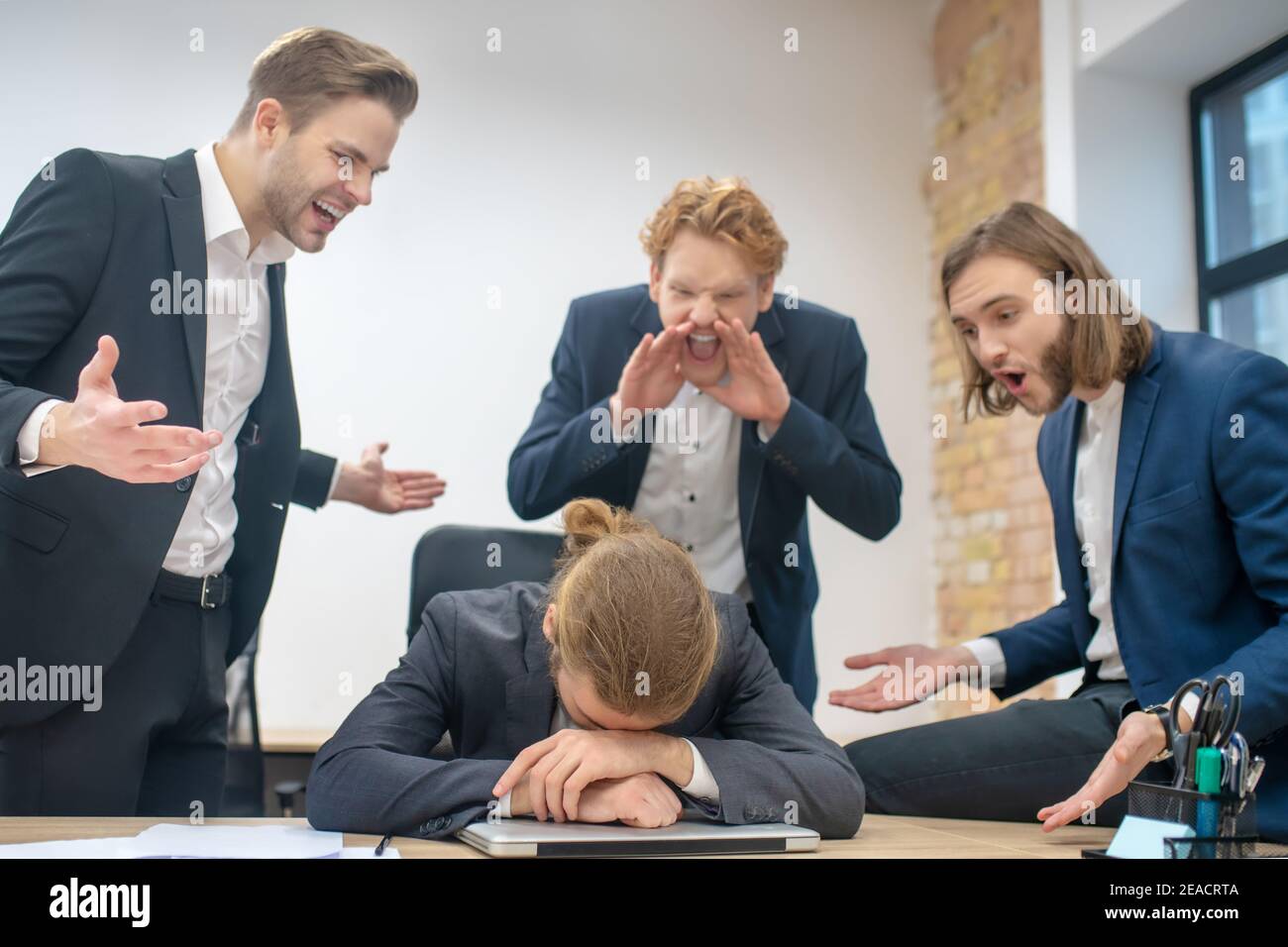 Angry colleagues men only hi-res stock photography and images - Alamy