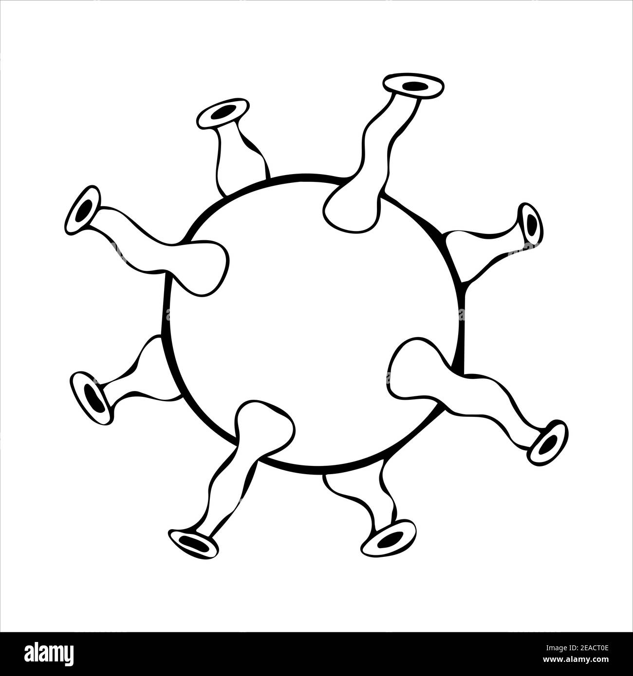 Virus, isolated simple hand drawn vector illustration in black and ...