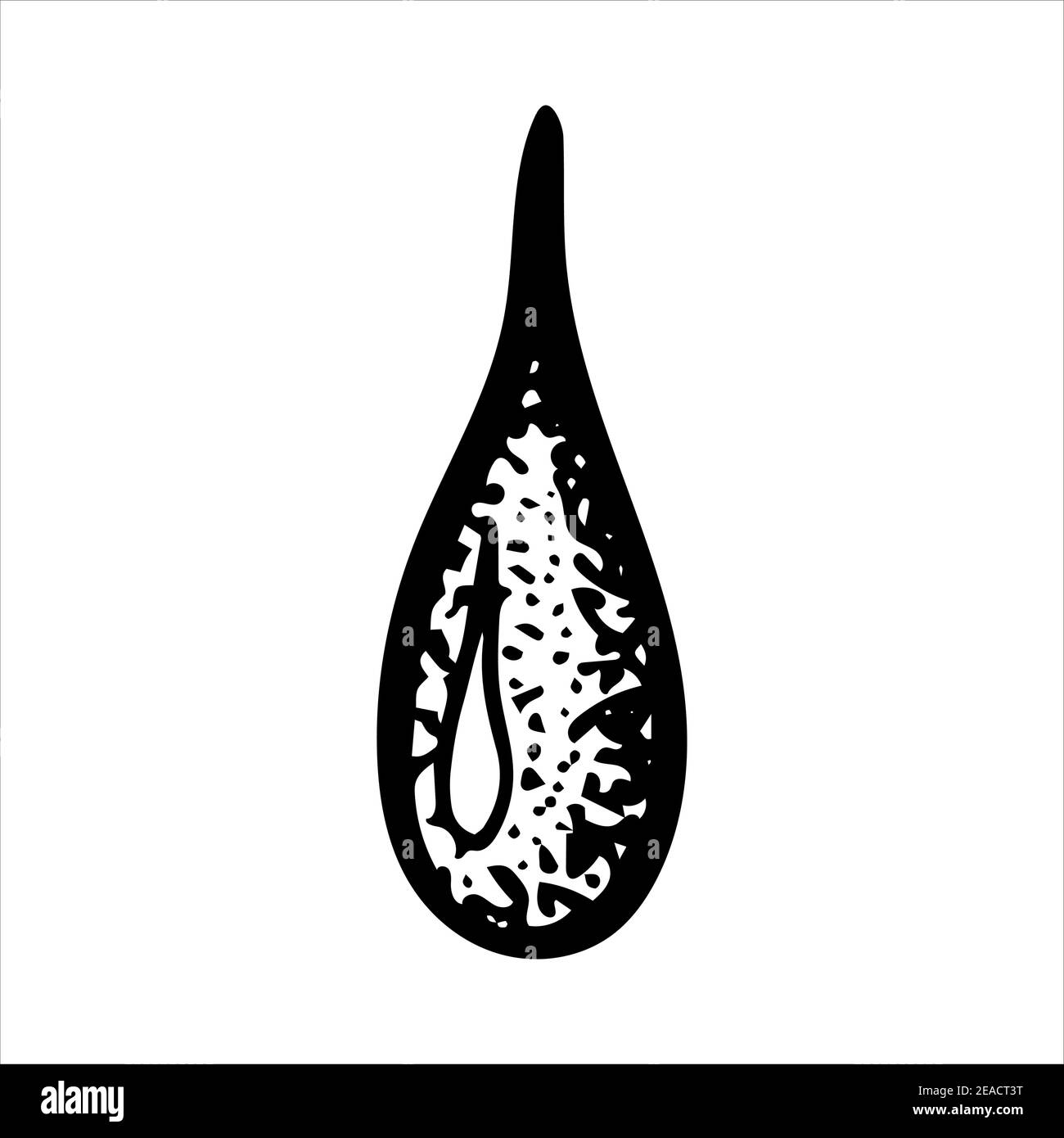 Drop, isolated simple hand drawn vector illustration in black and white ...