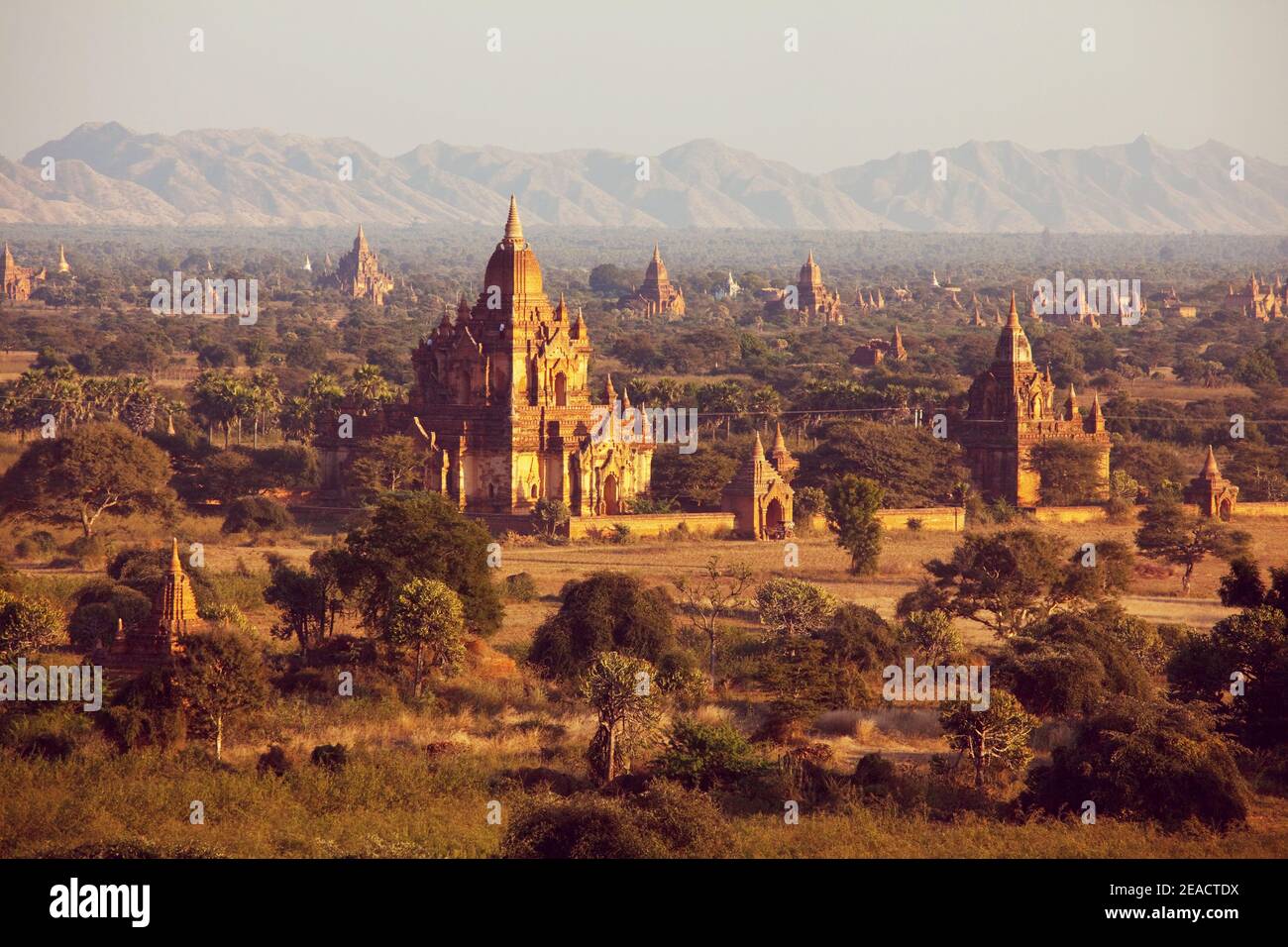 Famous ancient city Bagan at sunset in Myanmar Stock Photo - Alamy