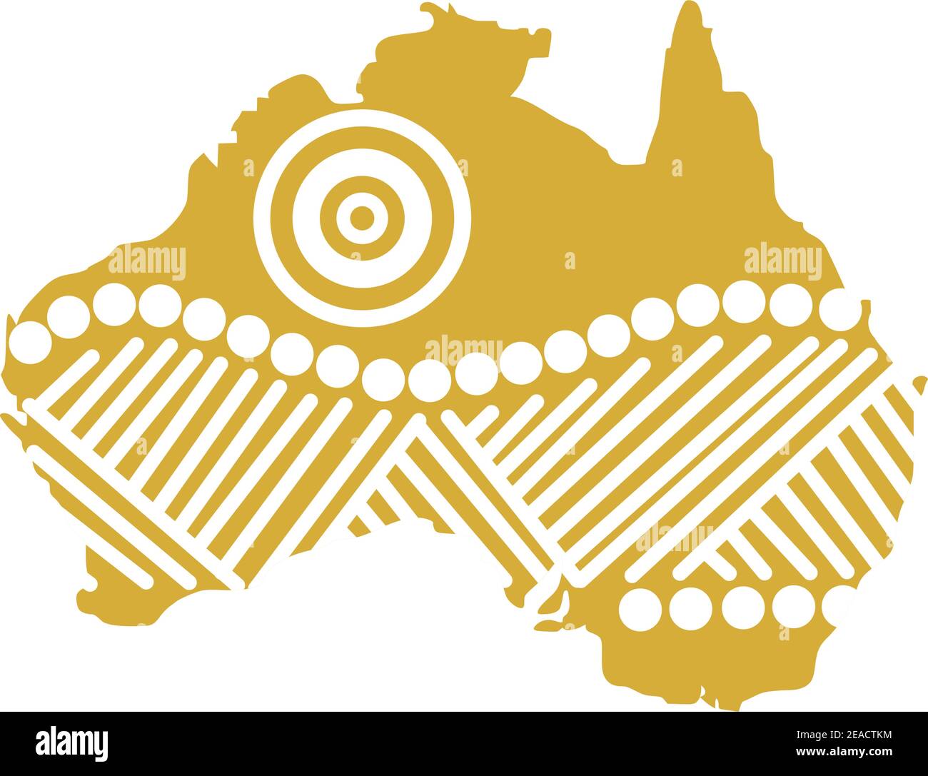 Map of Australia with an aboriginal style geometric pattern Stock ...